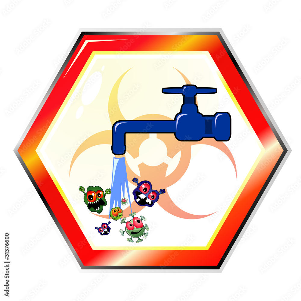 Dirty water warning sign Stock Vector | Adobe Stock