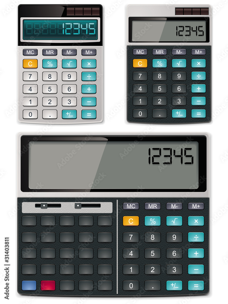 Vector calculators - simple and scientific Stock Vector | Adobe Stock