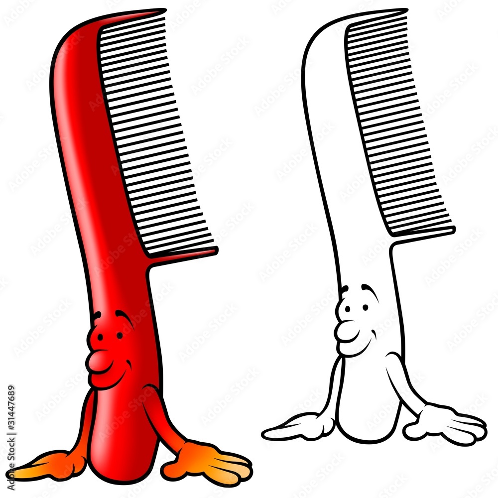 Red Smiling Comb - colored cartoon illustration Stock Illustration ...