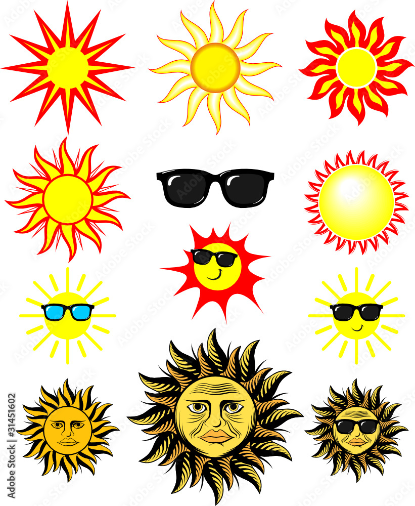 sun vector clipart Stock Vector | Adobe Stock