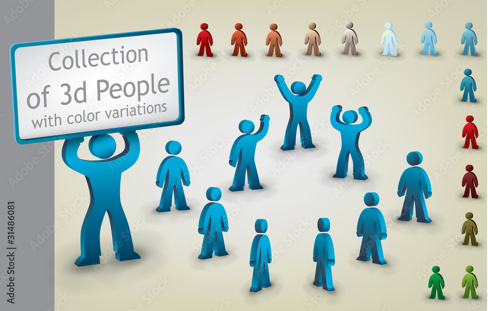 collection of 3d vector figures in different poses Stock Vector | Adobe ...