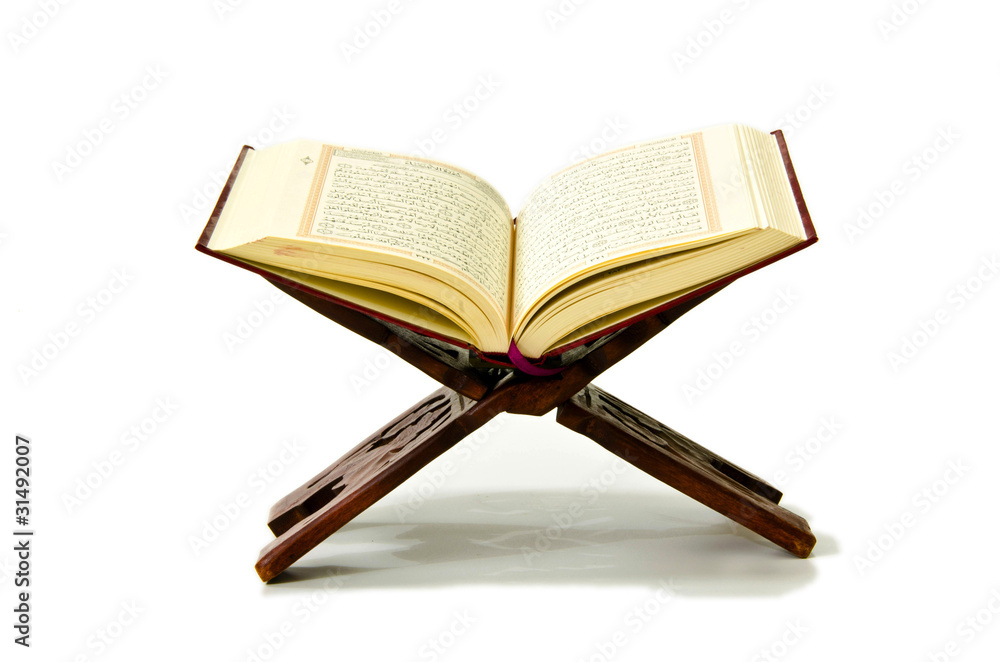 The Holy Quran Isolated on White Background Stock Photo | Adobe Stock