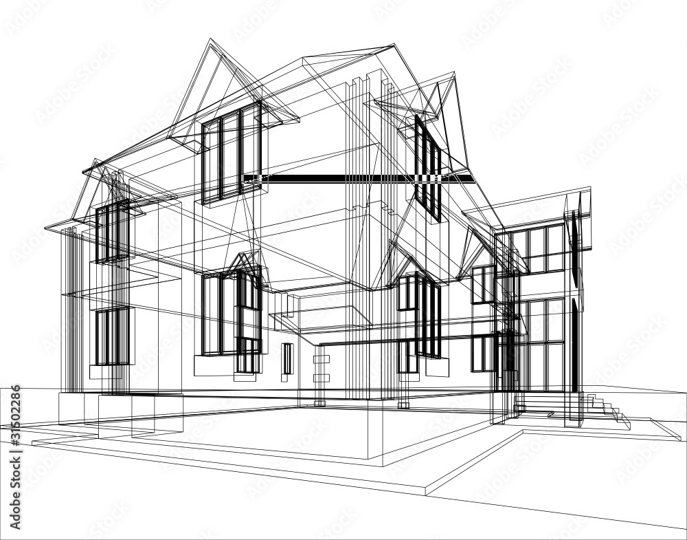 Abstract sketch of house Stock Vector | Adobe Stock