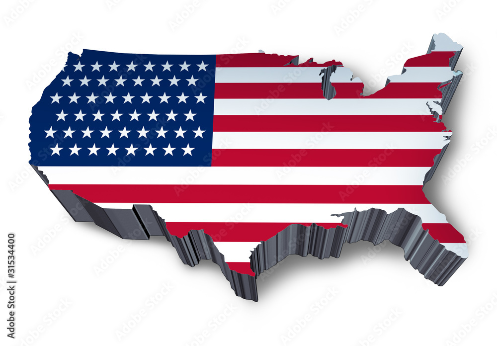 U.S.A. mapped flag in 3D representing politics and patriotism Stock ...