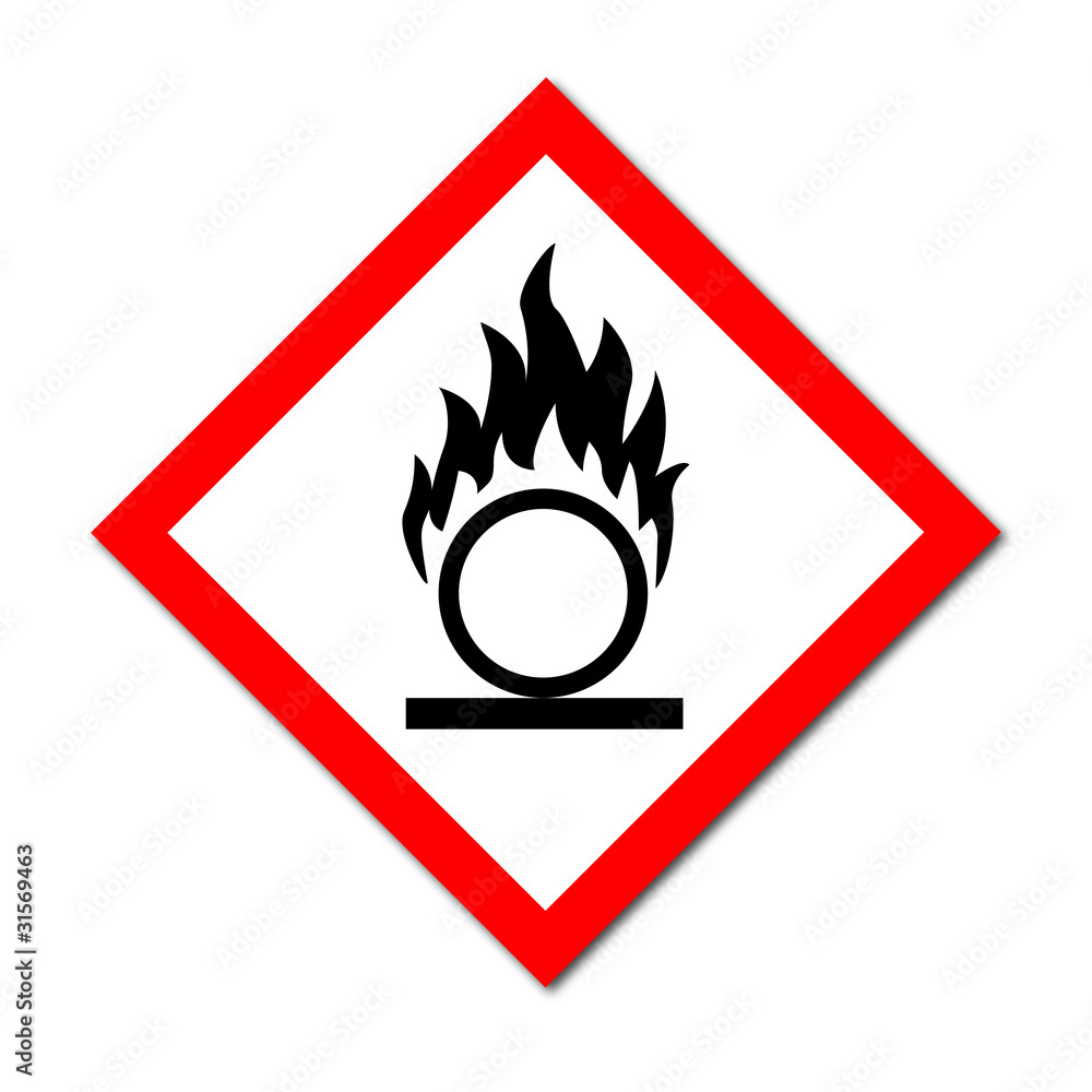 GHS Symbol Oxidising liquids sign Stock Illustration | Adobe Stock