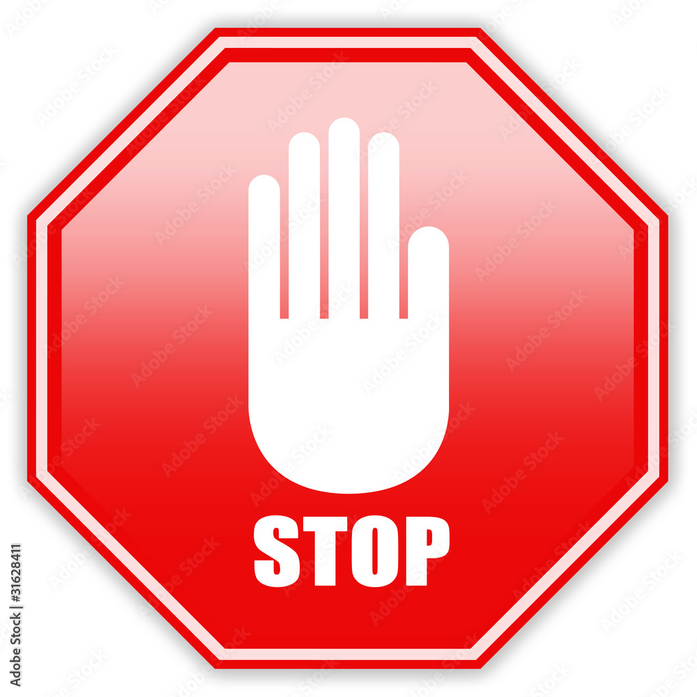 Stop hand sign Stock-Illustration | Adobe Stock