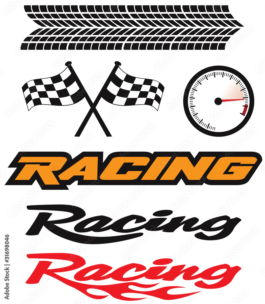 Racing Icons vector de Stock | Adobe Stock