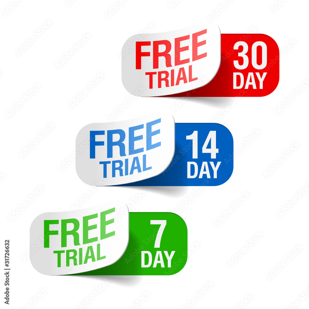 Free trial signs Stock Vector | Adobe Stock