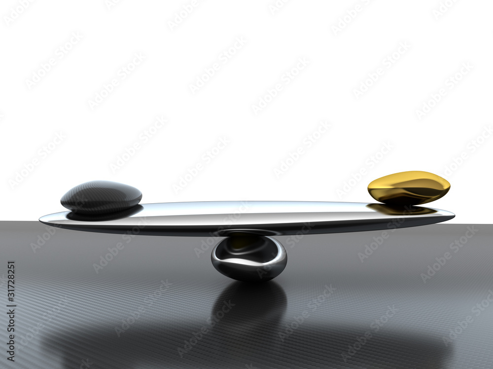 Balance: scales with carbon fiber shape and gold Stock Illustration ...