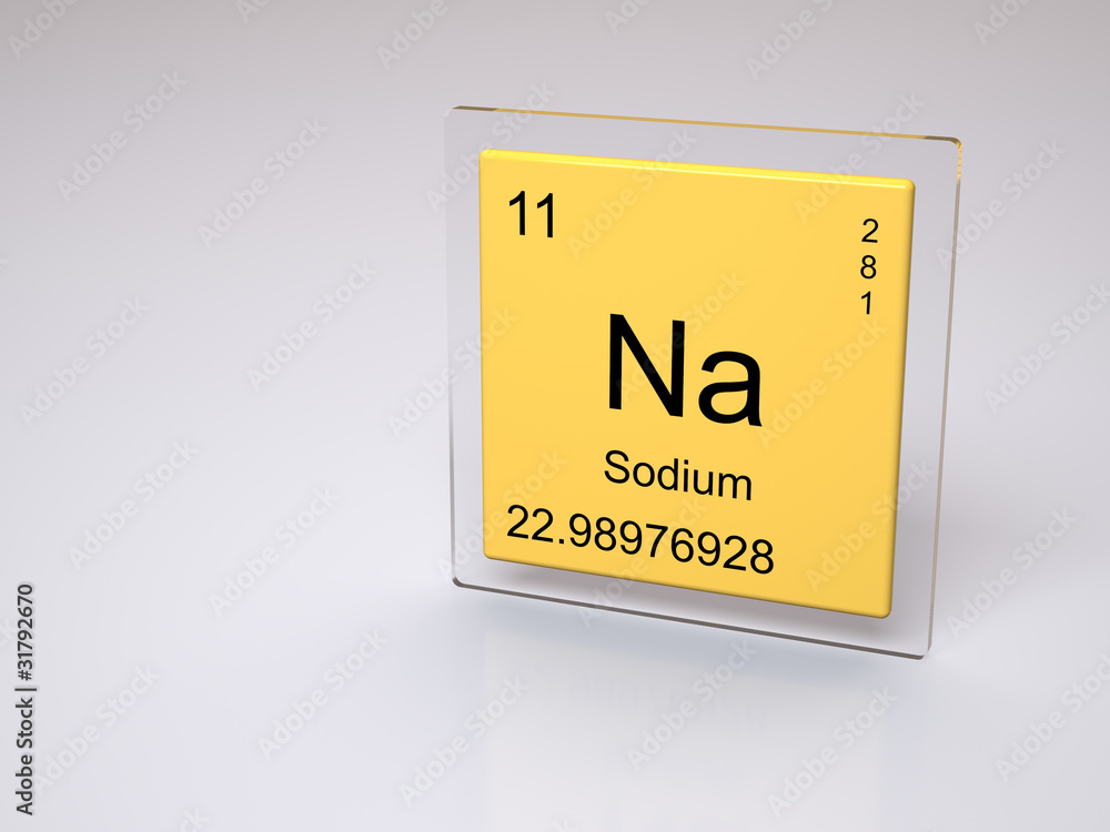 Sodium - symbol Na - chemical element of the periodic table Stock ...