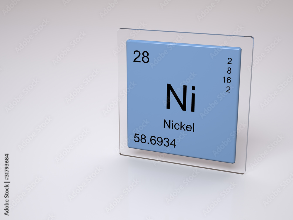Nickel - symbol Ni - chemical element of the periodic table Stock ...