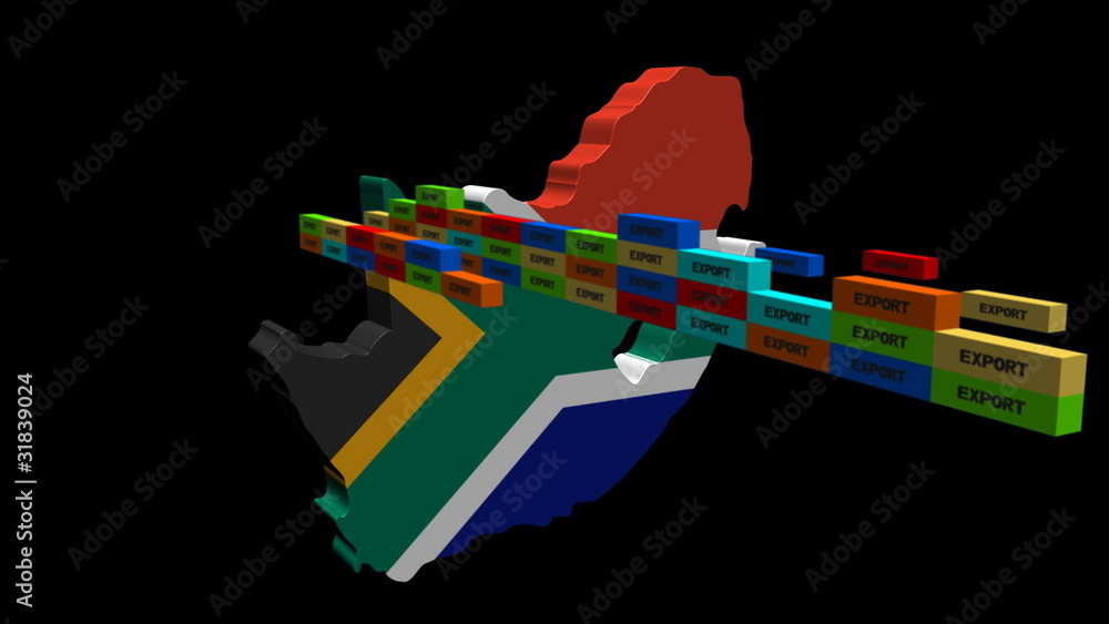 South Africa map with stacks of containers animation vídeo do Stock ...