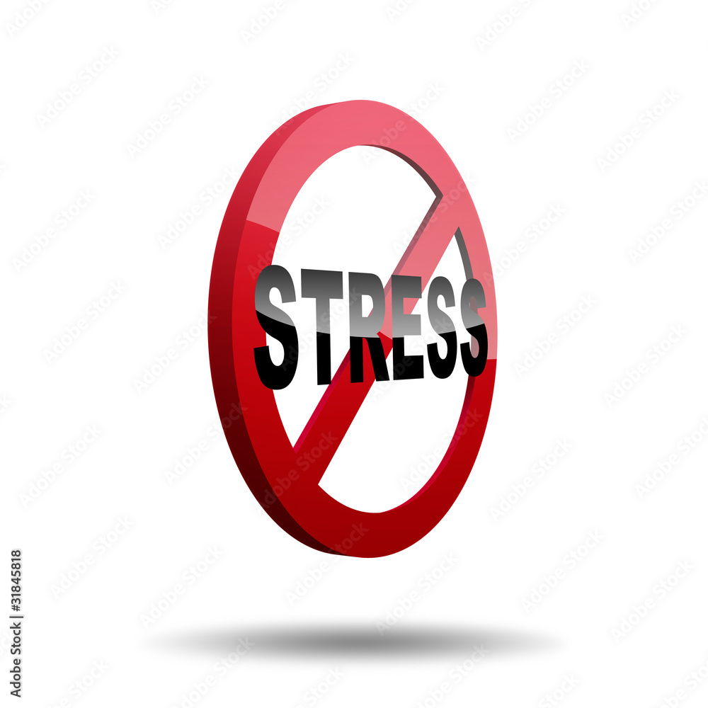 No stress sign 3d ilustración de Stock | Adobe Stock