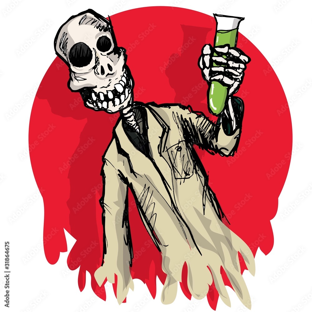 Cartoon zombie scientist Stock Vector | Adobe Stock