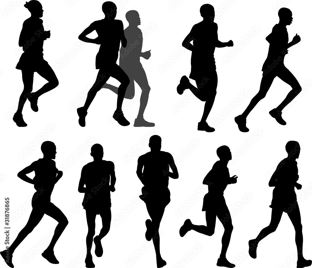 marathon runners - vector Stock Vector | Adobe Stock