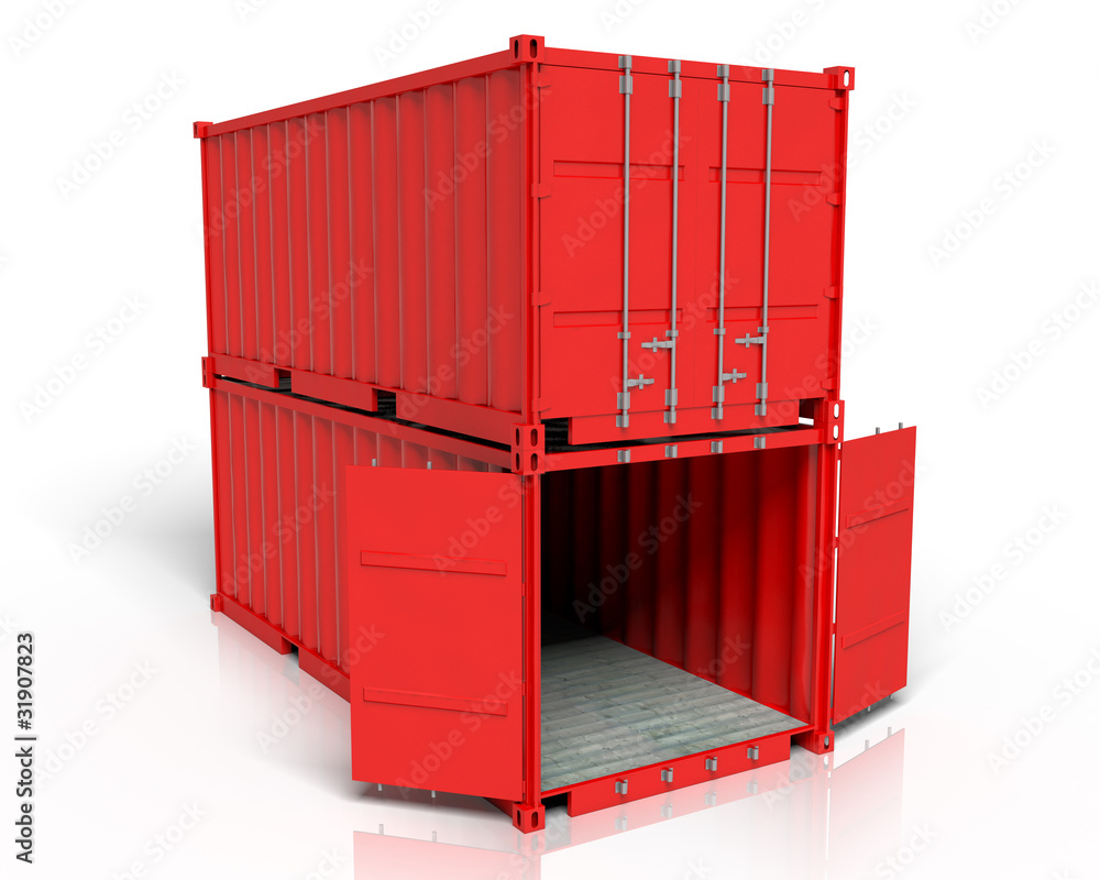 Iso Container Stapel offen Stock Illustration | Adobe Stock