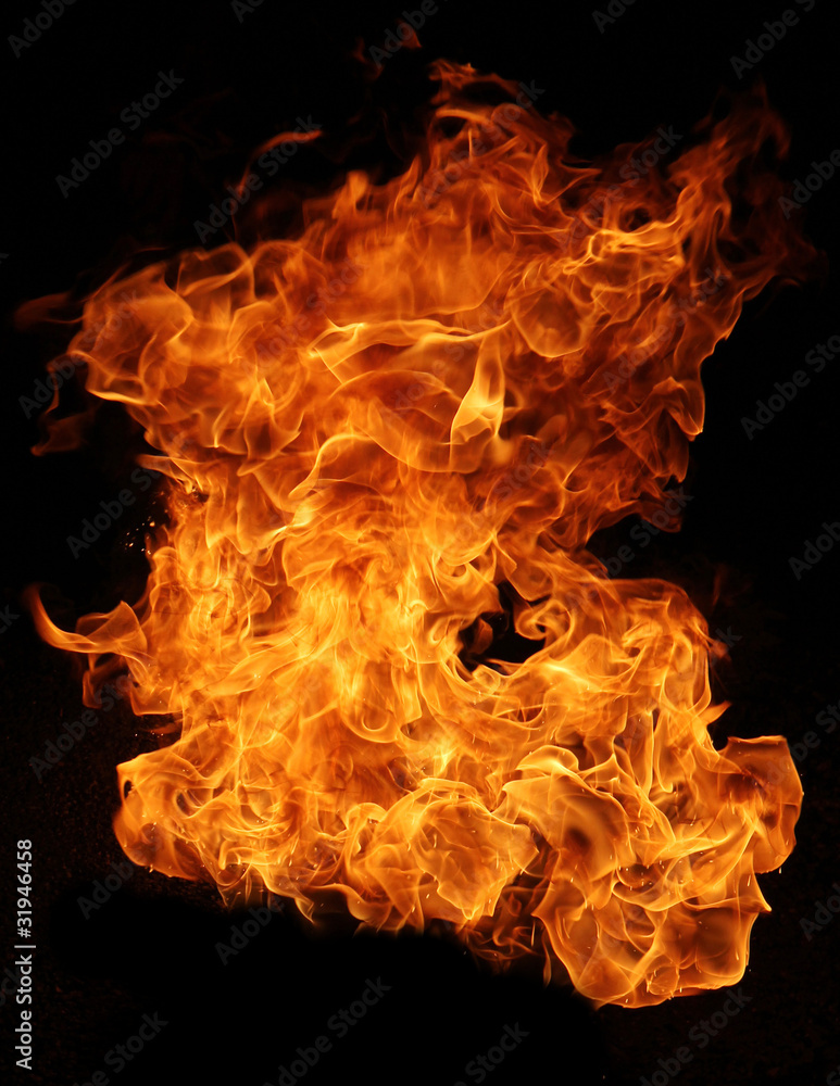 Fire explosion isolated on black background Stock Photo | Adobe Stock