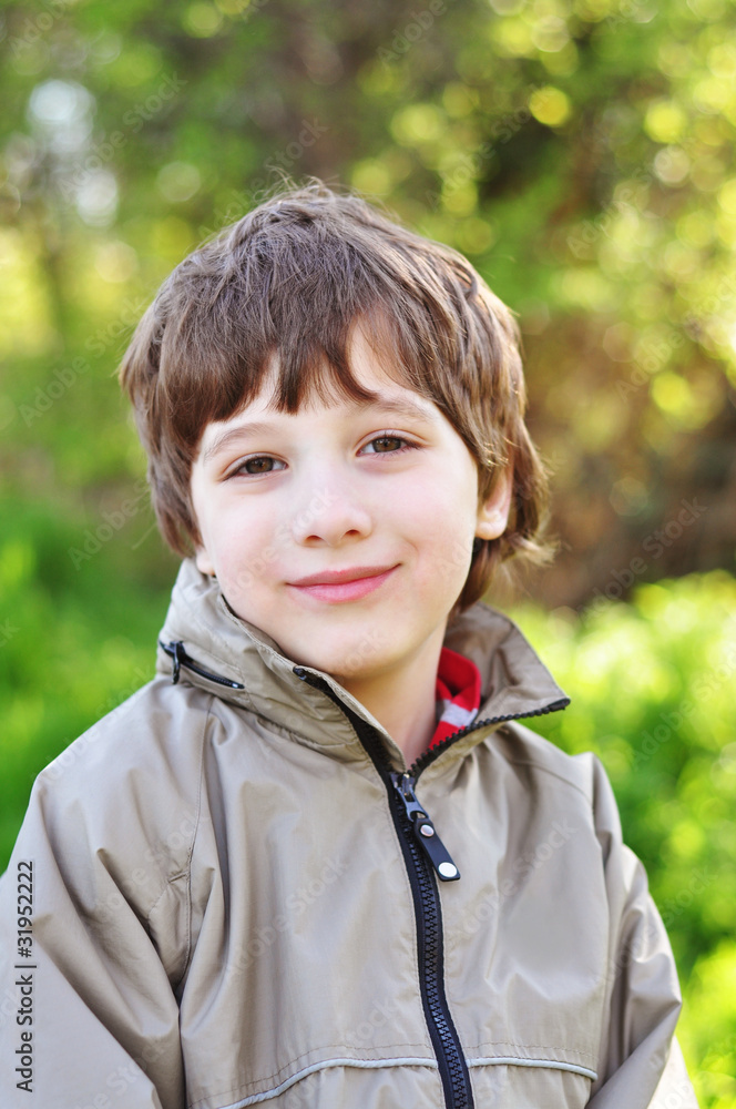Portrait of a smiling 7-year old boy Stock Photo | Adobe Stock