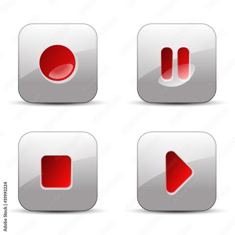record, pause, stop and play vector illustration buttons vector de ...