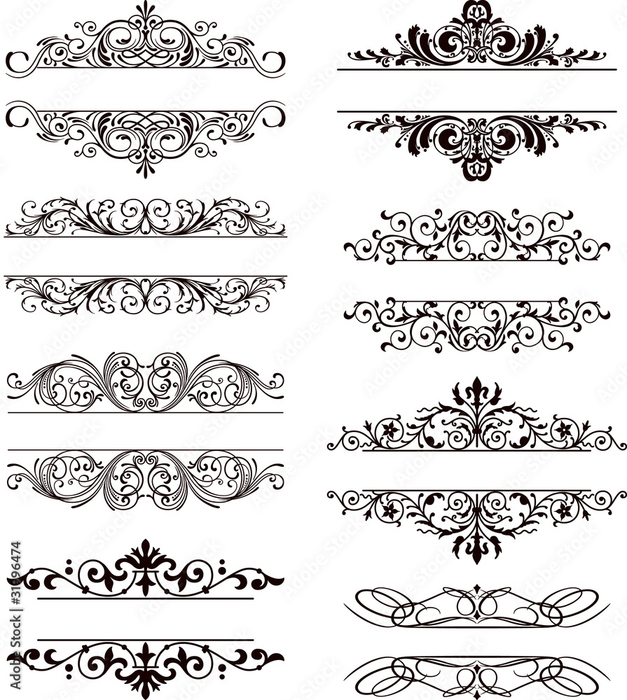 flourish vector labels Stock Vector | Adobe Stock