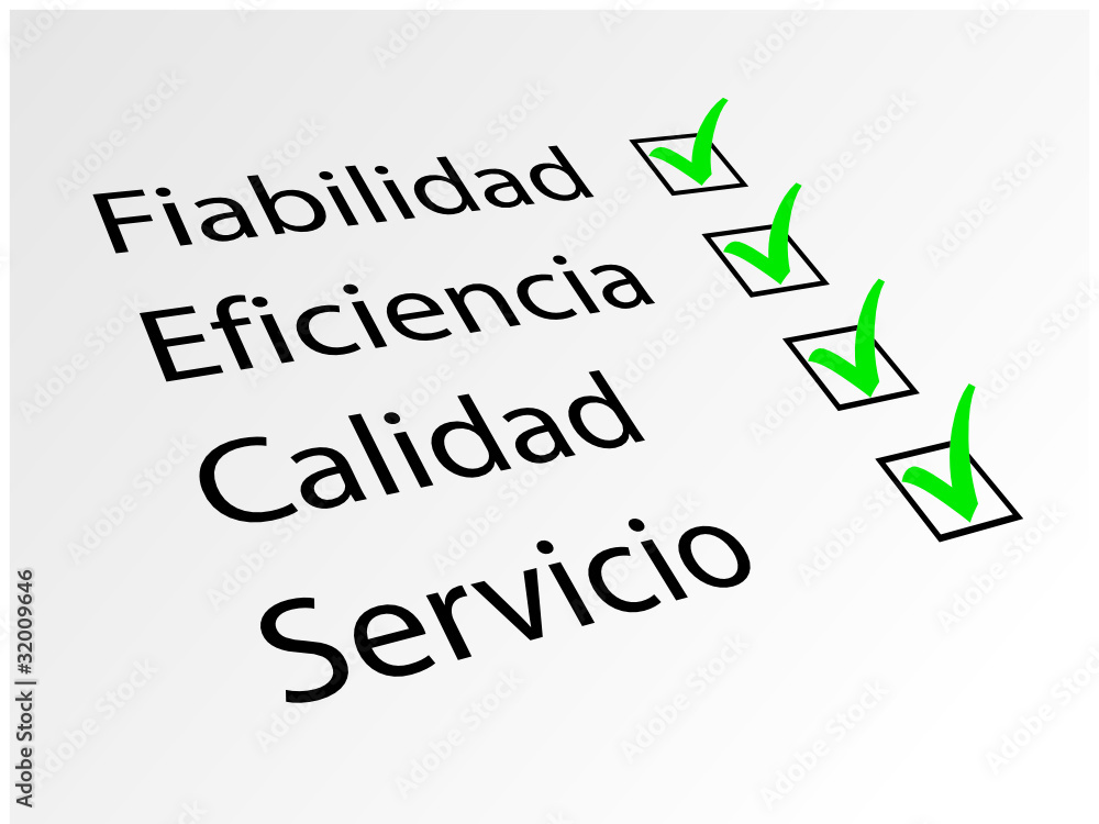 FIABILIDAD - EFICIENCIA - SERVICIO - CALIDAD (encuesta clientes) vector ... FIABILIDAD - EFICIENCIA - SERVICIO - CALIDAD (encuesta clientes) vector ...