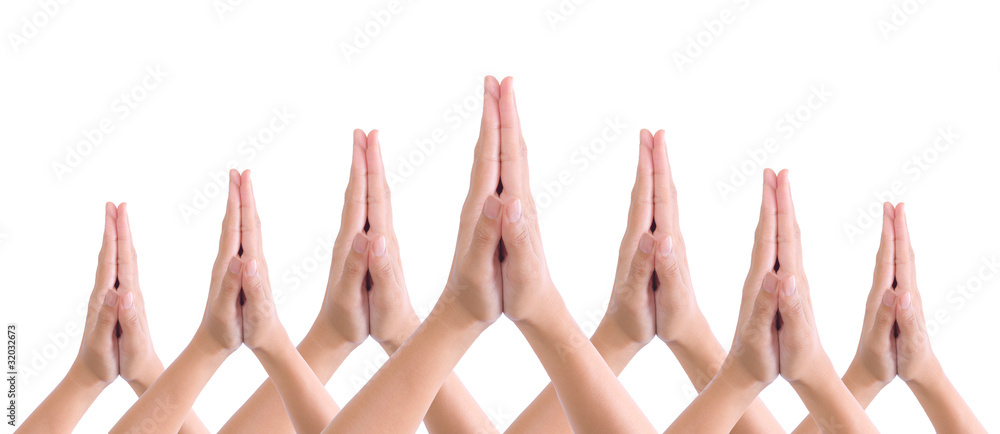 put hands together in salute Stock Photo | Adobe Stock