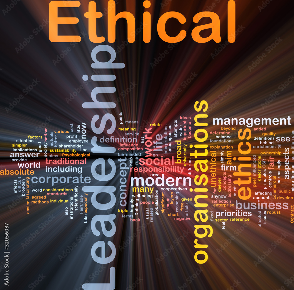 Ethical leadership background concept glowing Stock Illustration ...
