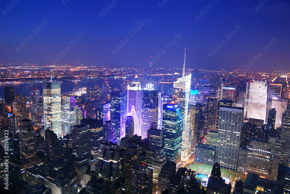 New York City Manhattan Times Square skyline aerial view Stock Photo ...