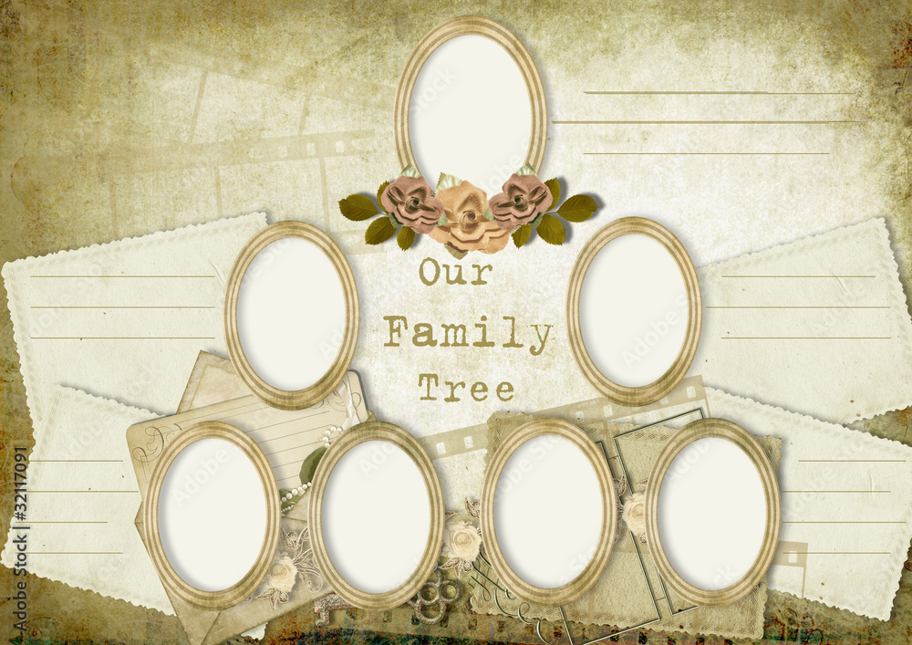 Vintage album family tree-1 Stock Illustration | Adobe Stock