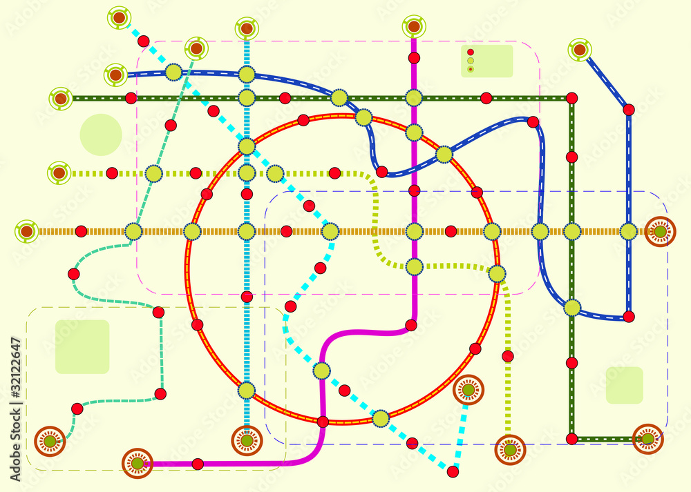 public transport or tube map Stock Vector | Adobe Stock