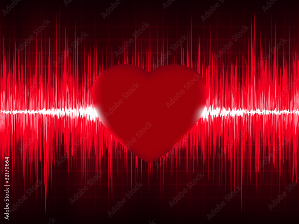 ECG Electrocardiogram with heart beat. EPS 8 Stock Vector | Adobe Stock