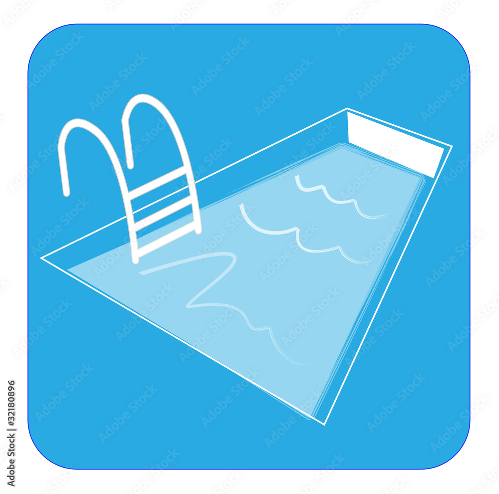 Pictogramme piscine bleu Illustration Stock | Adobe Stock