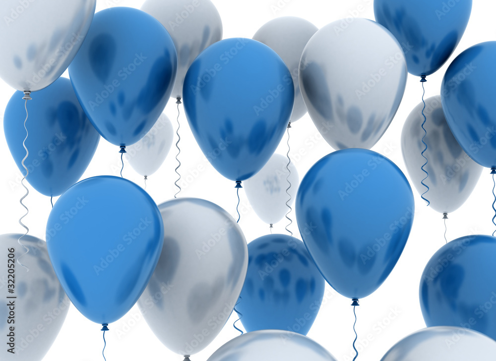 Balloons white and blue Stock Photo | Adobe Stock
