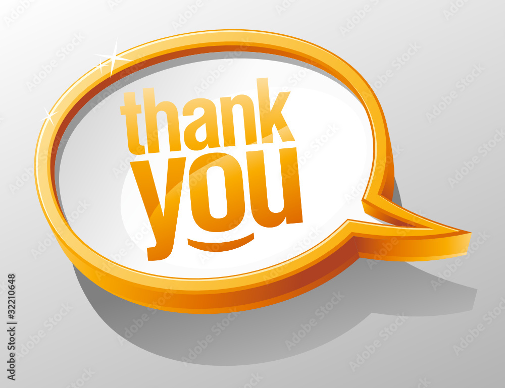 Thank you shiny glass speech bubble Stock Vector | Adobe Stock