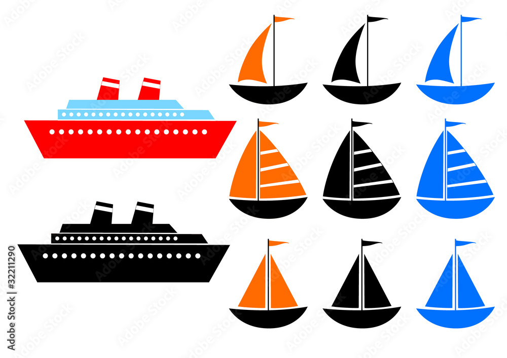 Collection of ships Stock Vector | Adobe Stock