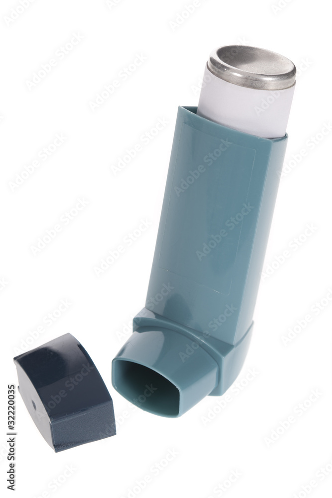 Asthma inhaler isolated on a white background. Stock Photo | Adobe Stock