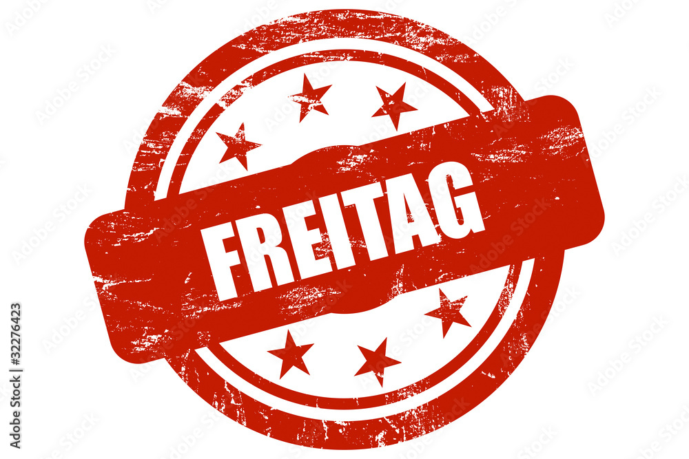 Sternen Stempel rot FREITAG Stock-Illustration | Adobe Stock