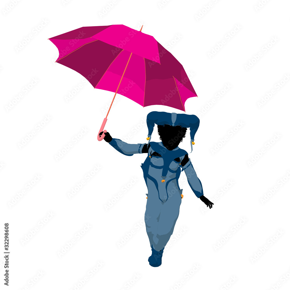 Female African American Tween Clown Illustration Silhouette Stock ...