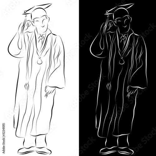 Graduation Gown Drawing