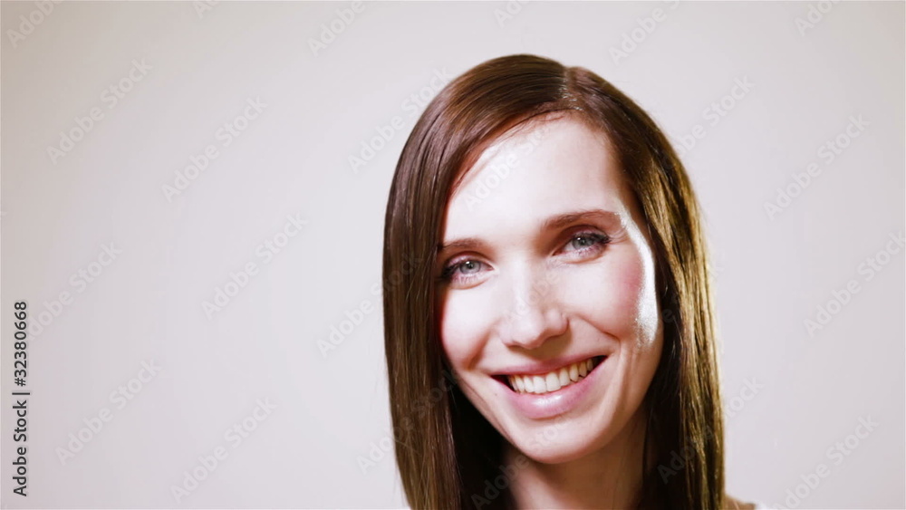 Portrait of smiling woman Stock Video | Adobe Stock