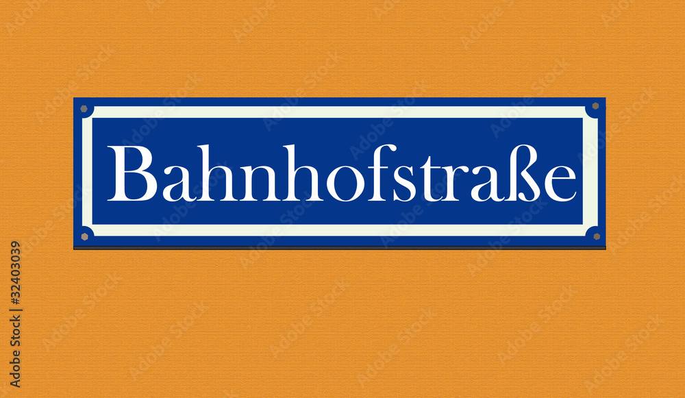 Straßenschild "Bahnhofstraße" Stock Illustration | Adobe Stock