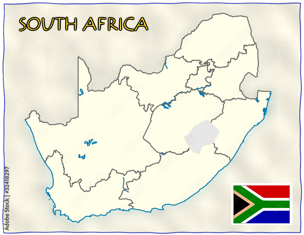 South Africa political division national emblem flag map Stock Vector ...