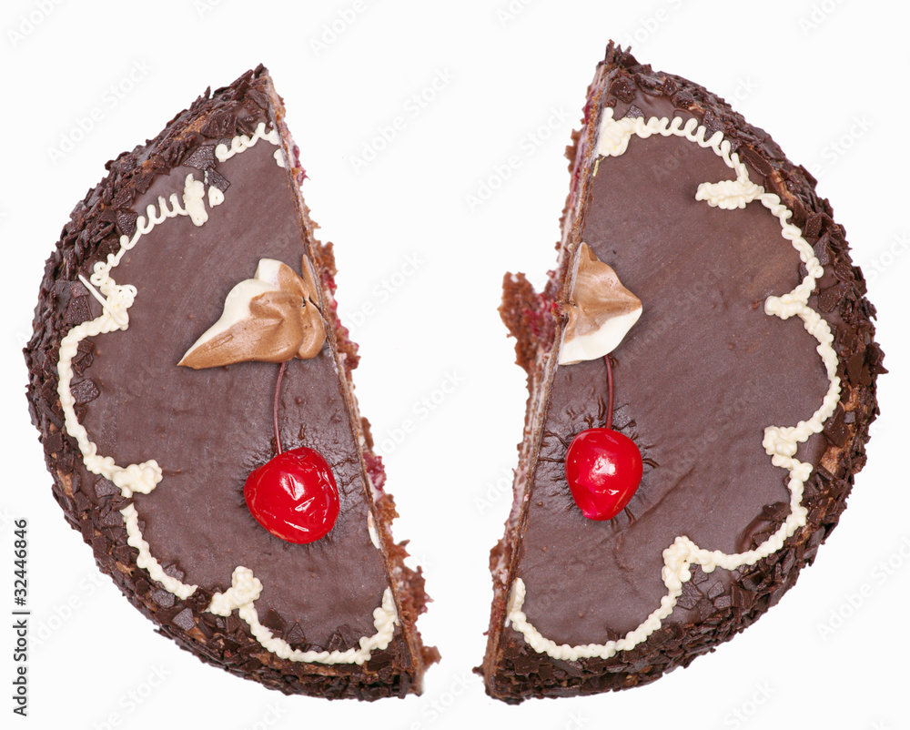 divided cake Stock Photo | Adobe Stock