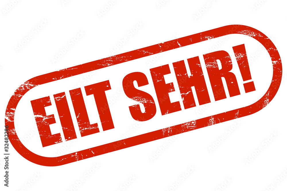 Grunge Stempel rot EILT SEHR! Stock-Illustration | Adobe Stock