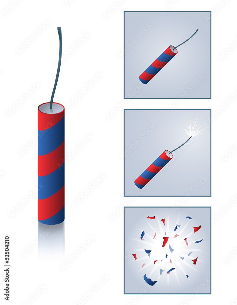 Firecracker with sequence Stock Vector | Adobe Stock