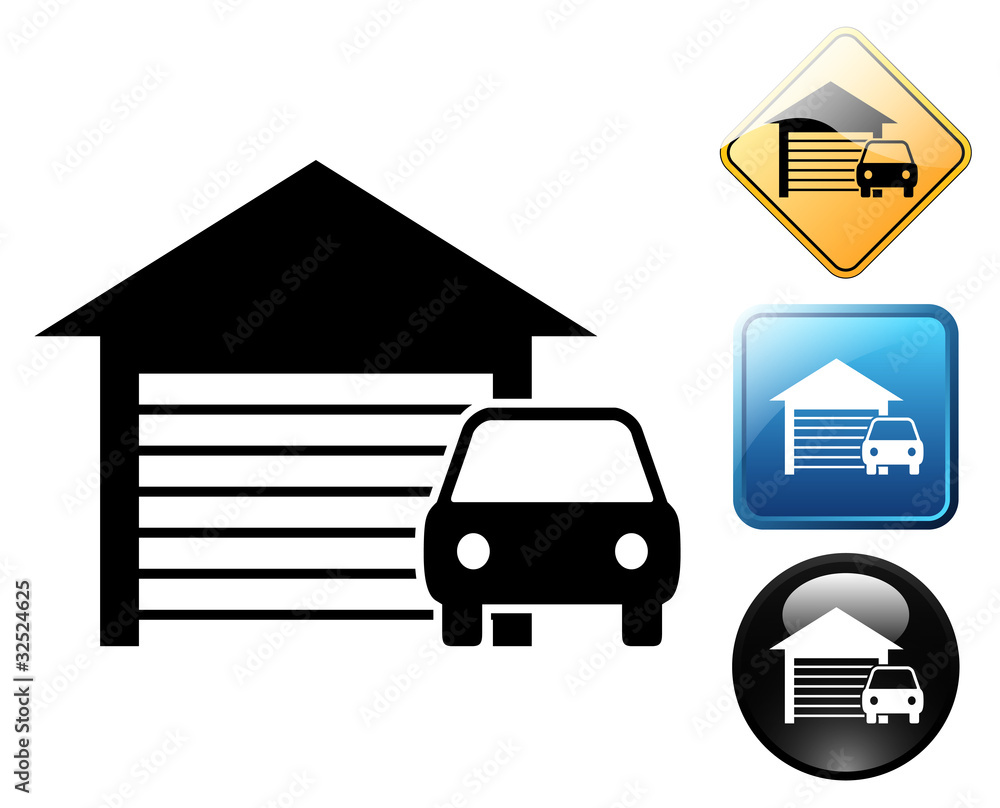 Garage pictogram and signs Stock Vector | Adobe Stock