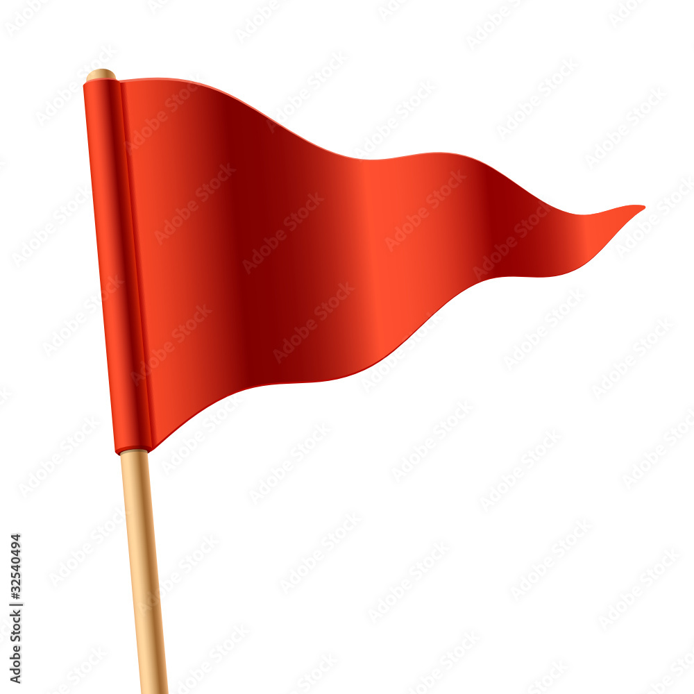 Waving red triangular flag Stock Vector | Adobe Stock