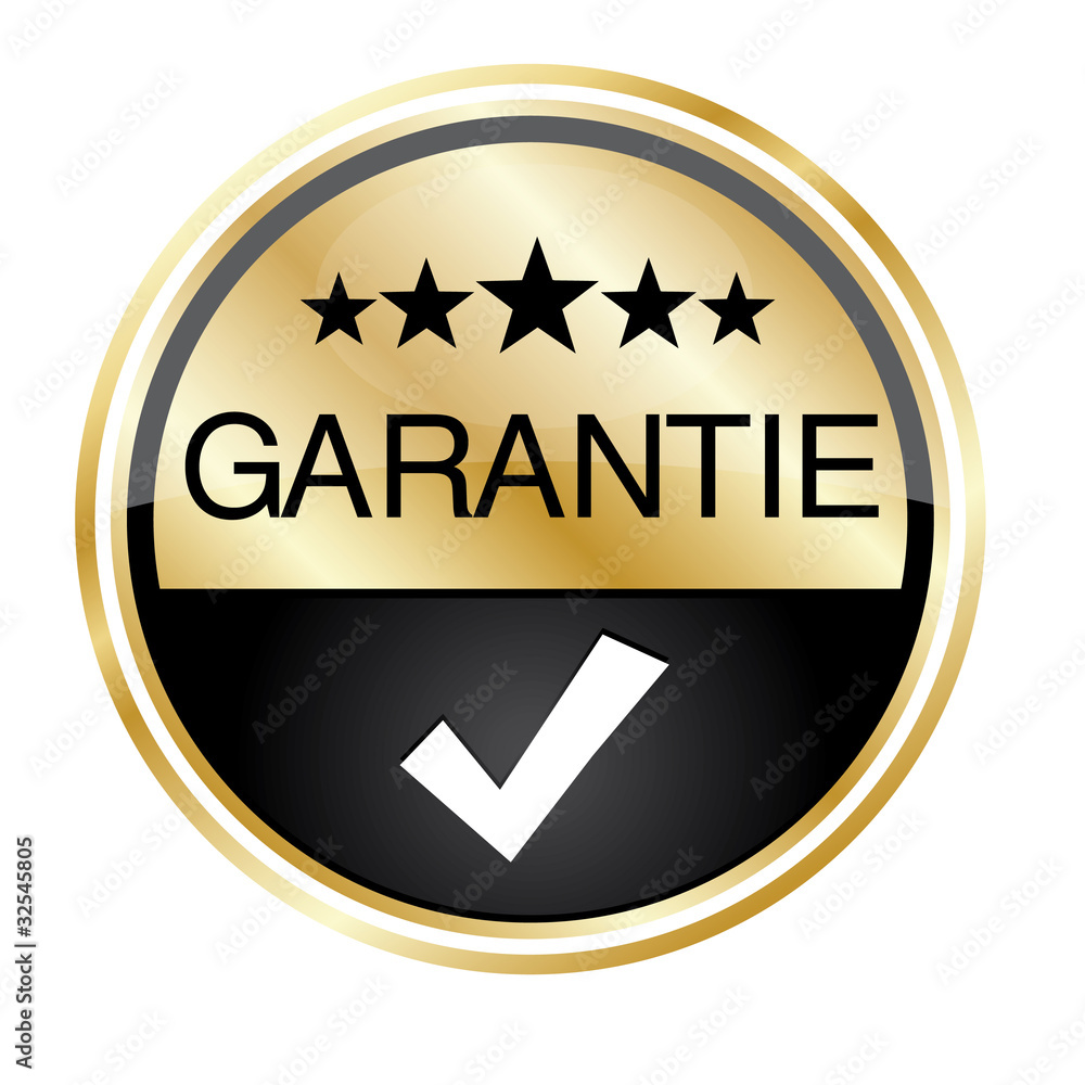 Garantie Button Gold Stock Vector | Adobe Stock