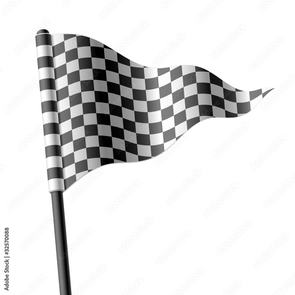 Waving triangular checkered flag Stock Vector | Adobe Stock
