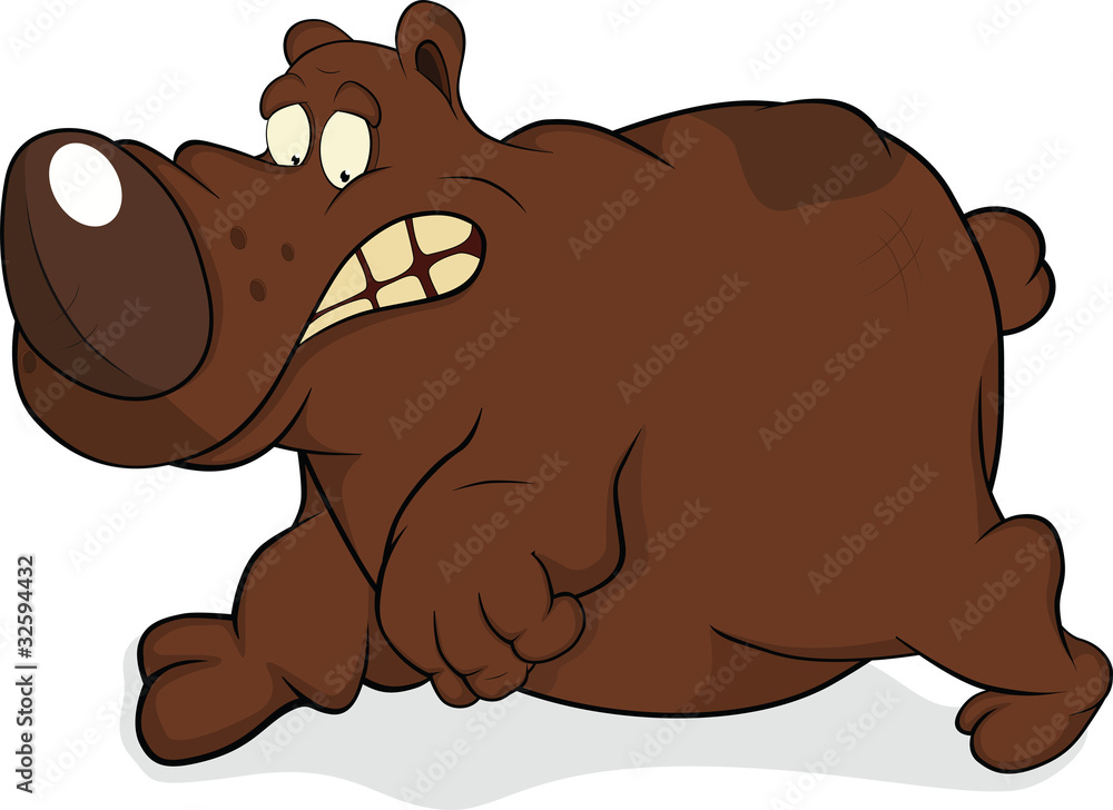The scared bear. Cartoon Stock Vector | Adobe Stock